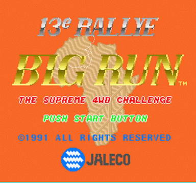 Jaleco Rally: Big Run - The Supreme 4WD Challenge (Super NES) - N.i.n ...